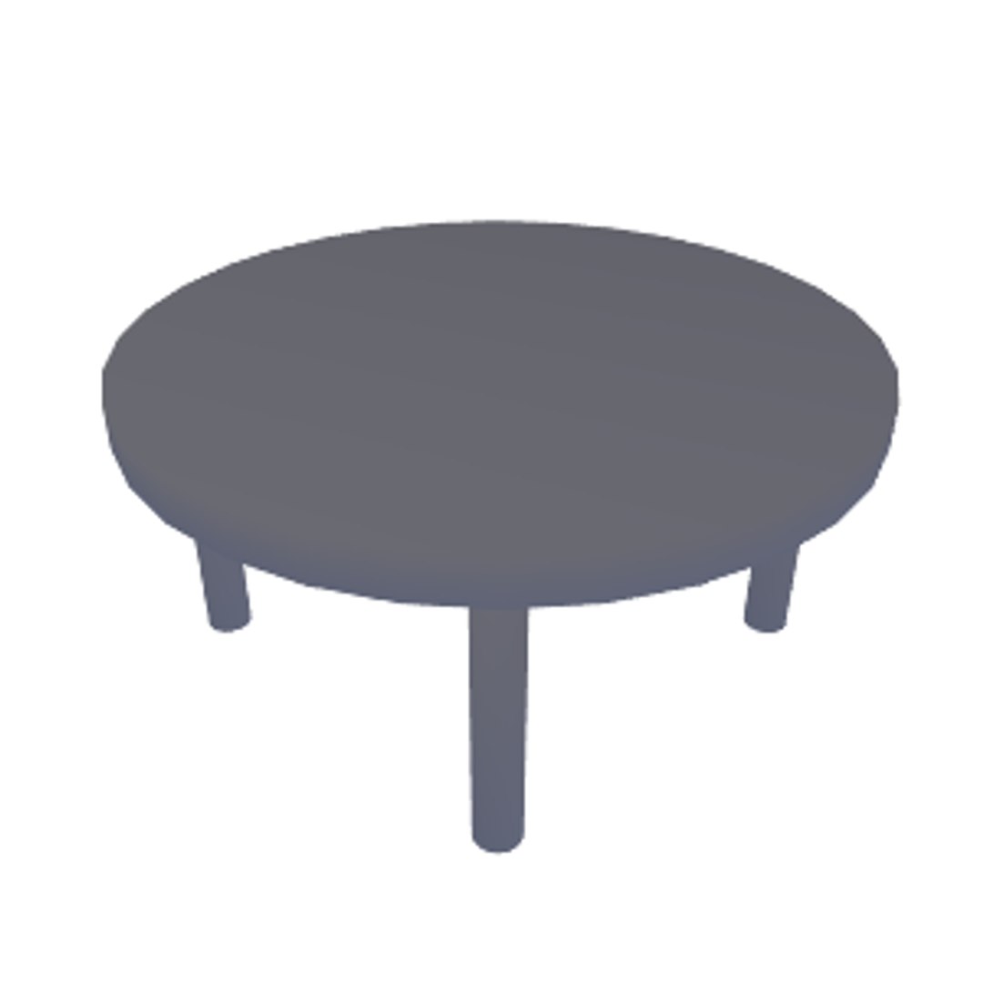 Untextured Circle Table 3d Model