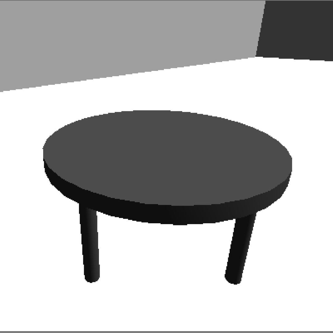 Untextured Circle Table 3d Model
