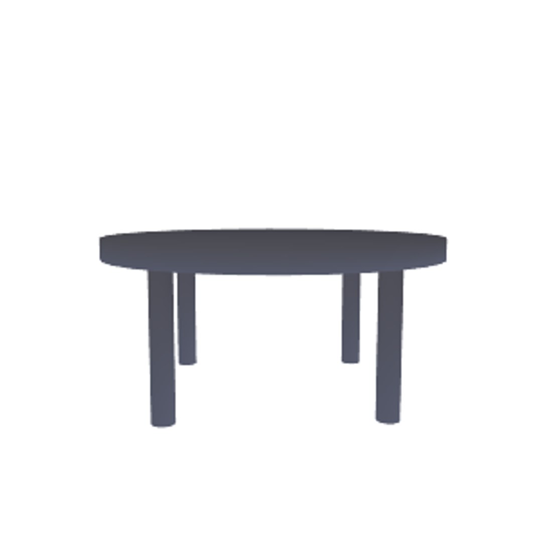 Untextured Circle Table 3d Model