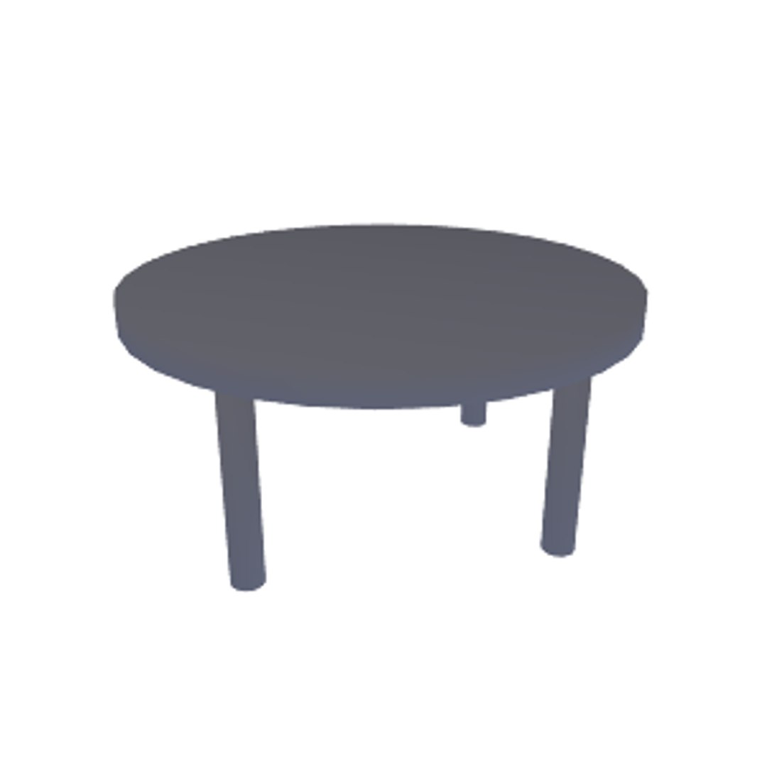 Untextured Circle Table 3d Model