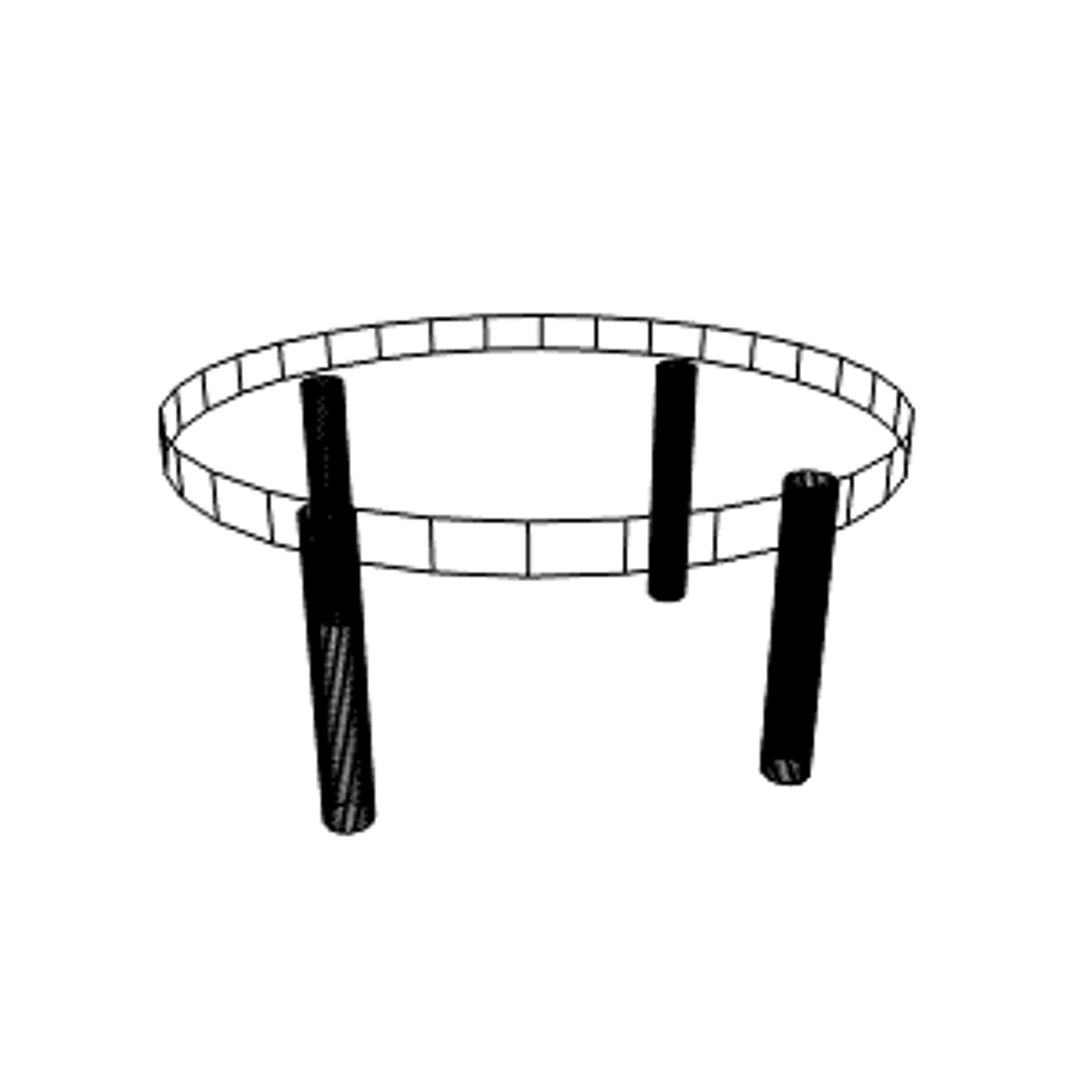 Untextured Circle Table 3d Model