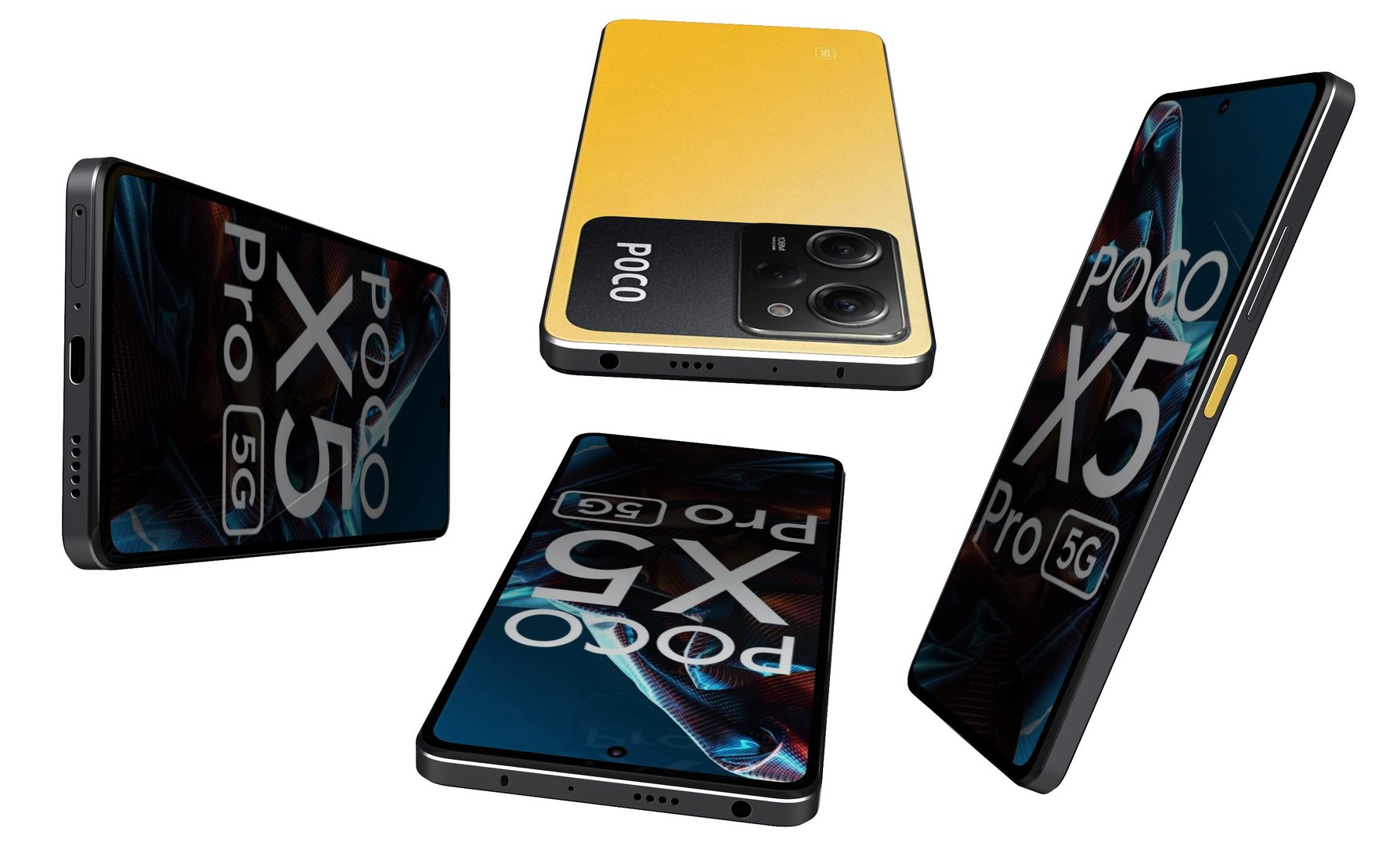 3D Xiaomi Poco X5 Pro 5G Yellow - TurboSquid 2032552