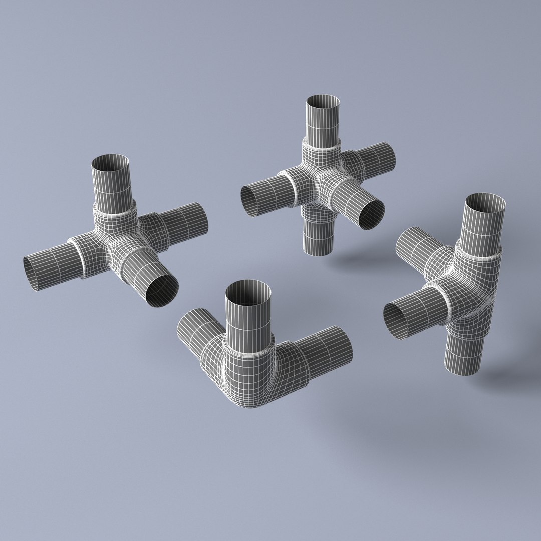 Pipe junctions 3D model - TurboSquid 1190927