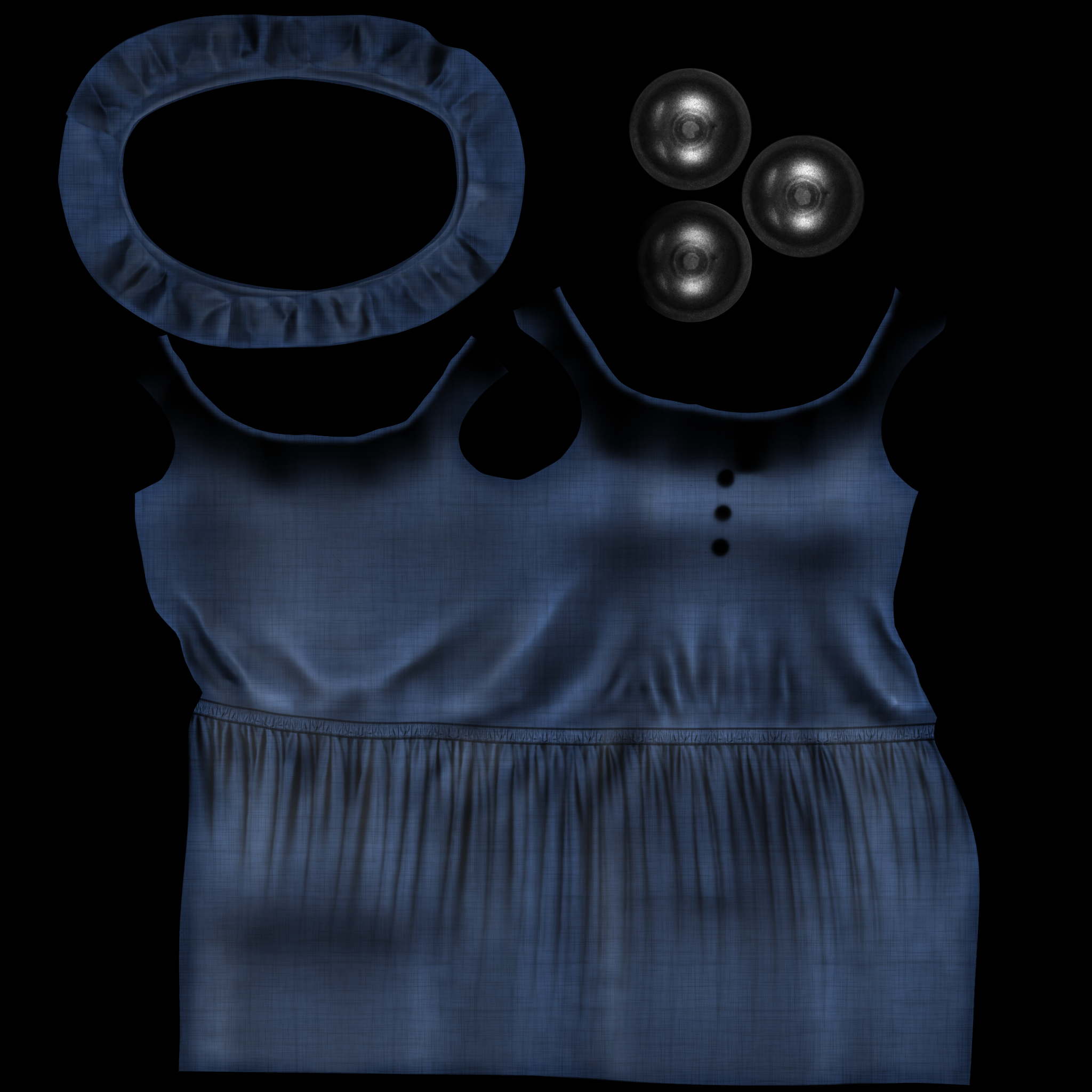 Ruffle Neck Mini Dress 3D - TurboSquid 1806103