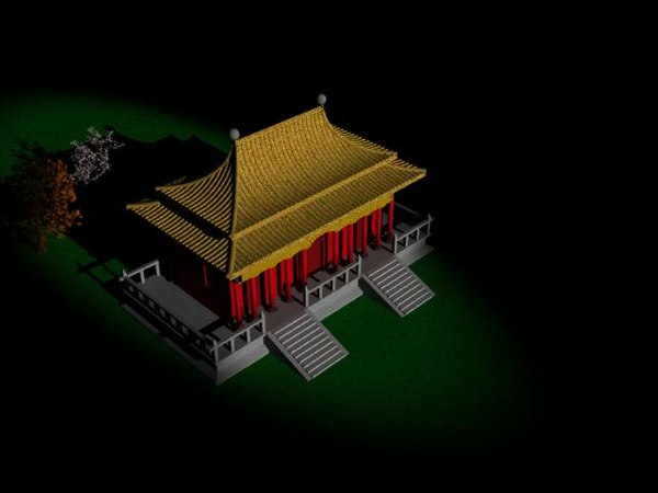 3d chinese temple model