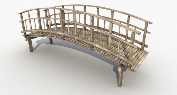 3d model wood wooden bridge