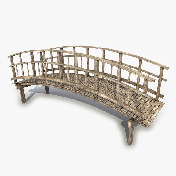 3d model wood wooden bridge