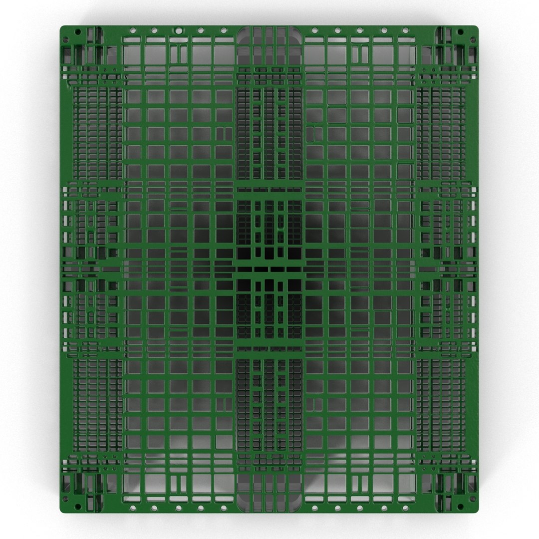 3d plastic pallet green