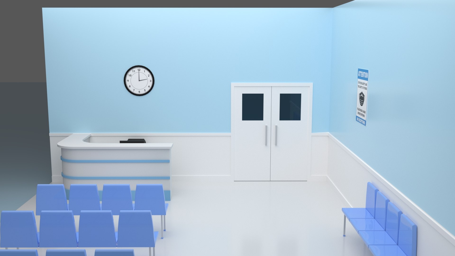 3D Model Waiting Room Reception Isometric Clinichospital - TurboSquid ...