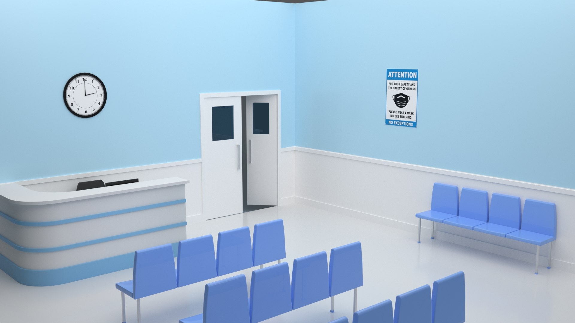 3D Model Waiting Room Reception Isometric Clinichospital - TurboSquid ...