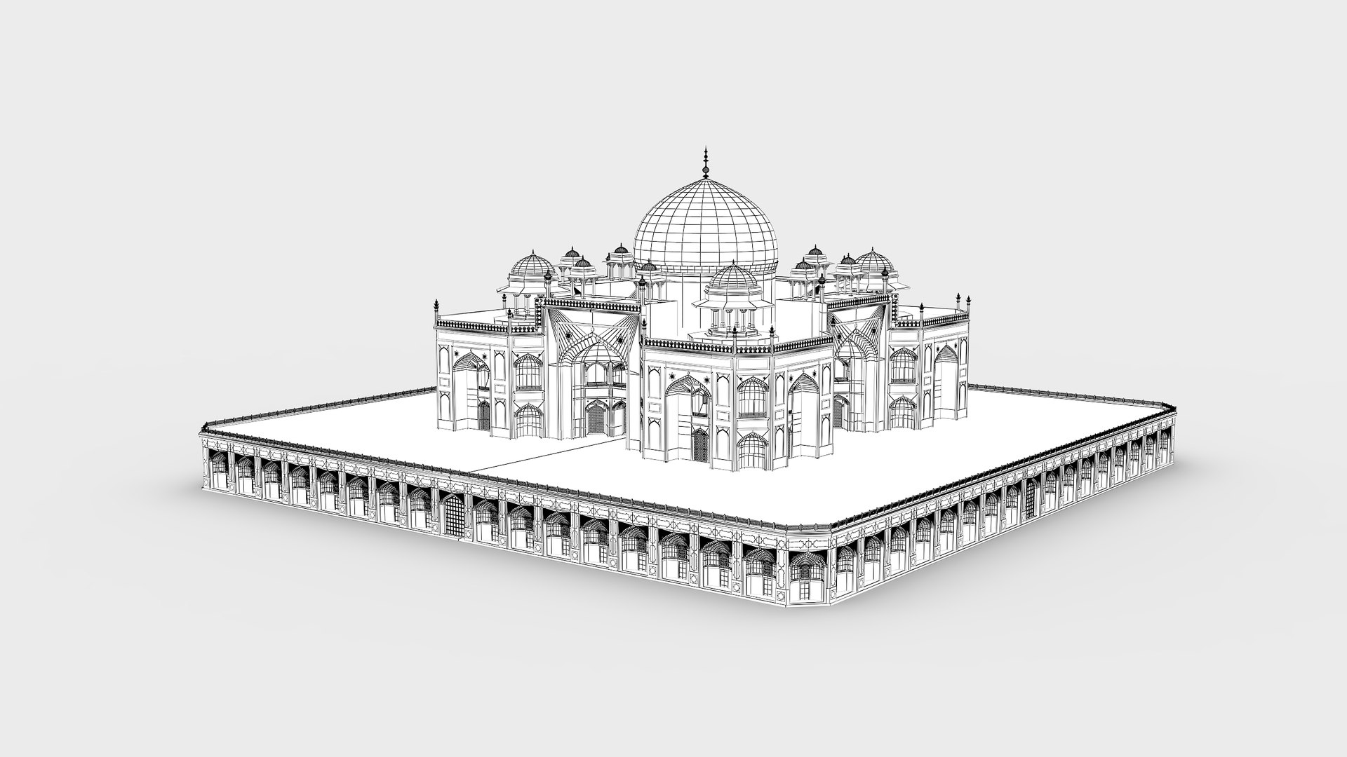 Humayun Tomb 3D Model - TurboSquid 2220366