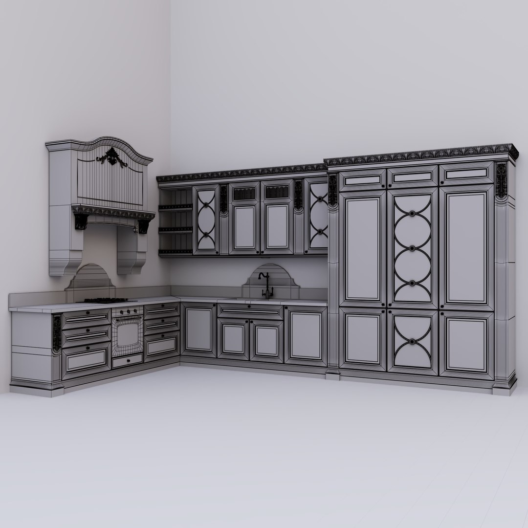 3D Corner Kitchen Maria Rosa Model - TurboSquid 1622422