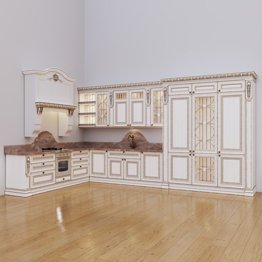 3D Corner Kitchen Maria Rosa Model - TurboSquid 1622422