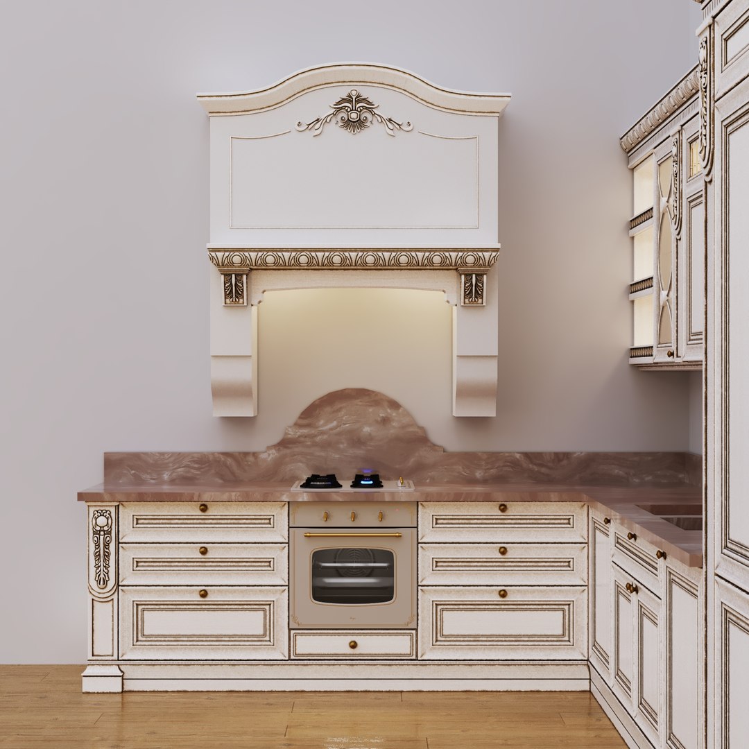 3D Corner Kitchen Maria Rosa Model - TurboSquid 1622422