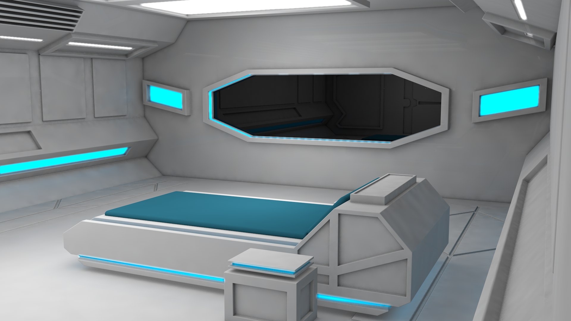 3D Model Sci Fi Bedroom - TurboSquid 2236546