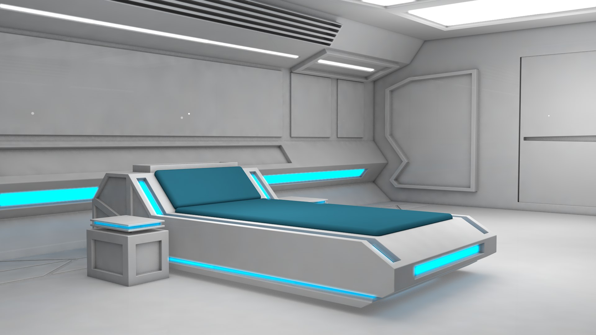 3D Model Sci Fi Bedroom - TurboSquid 2236546