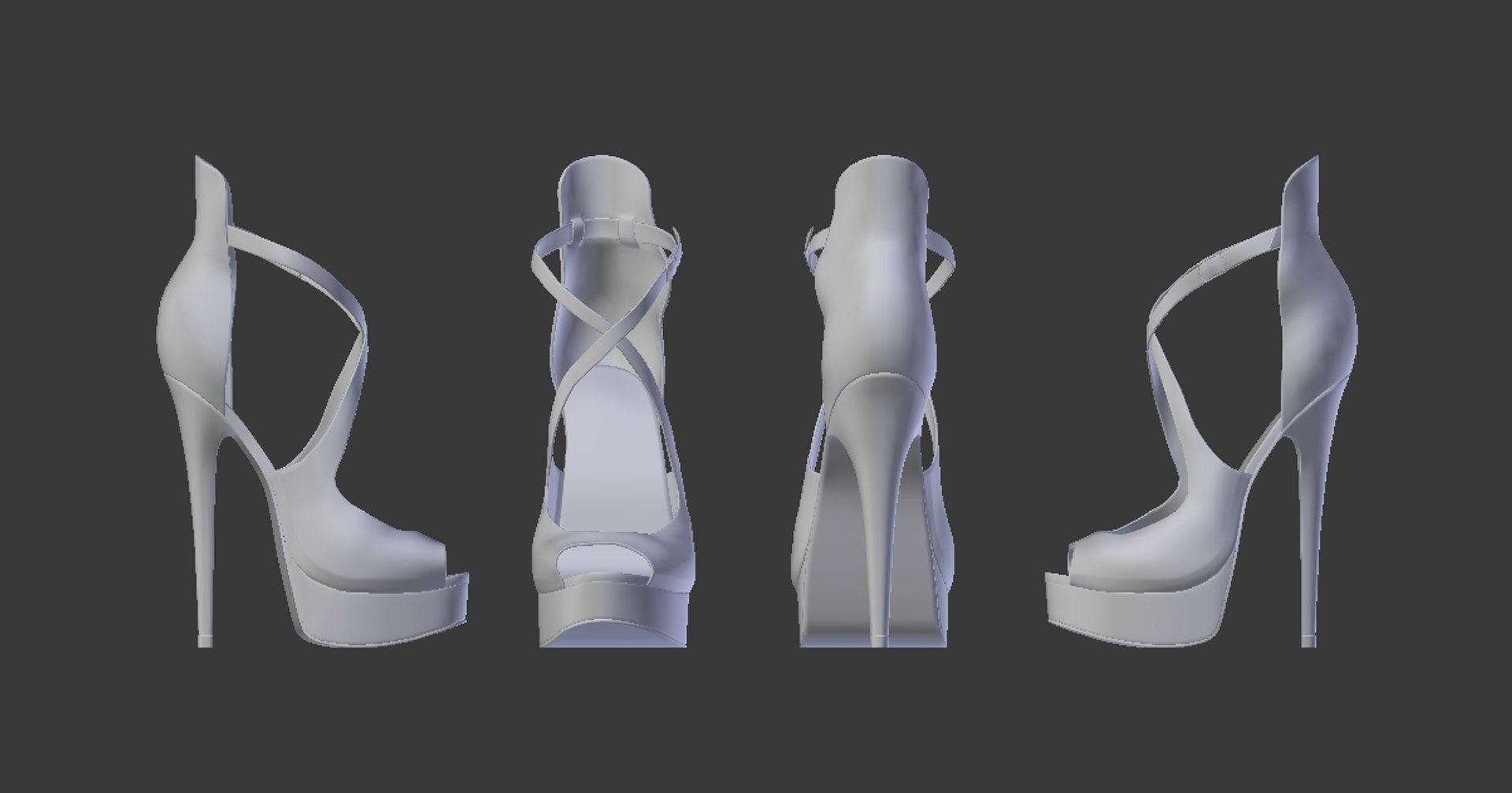 3D Dress Heels Set Model - TurboSquid 1334706