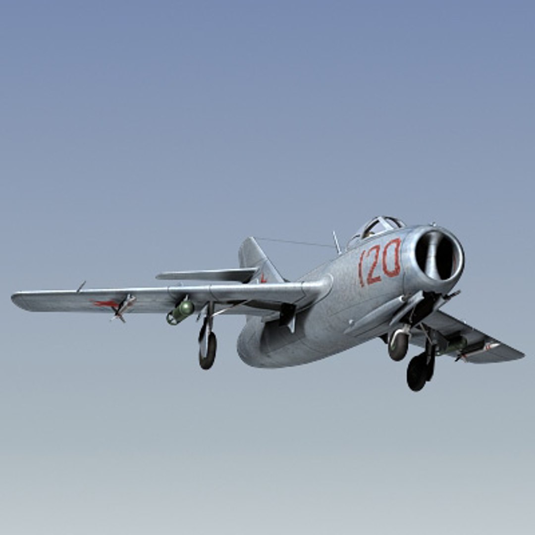 3d Mig-15 Fighter Soviet Model