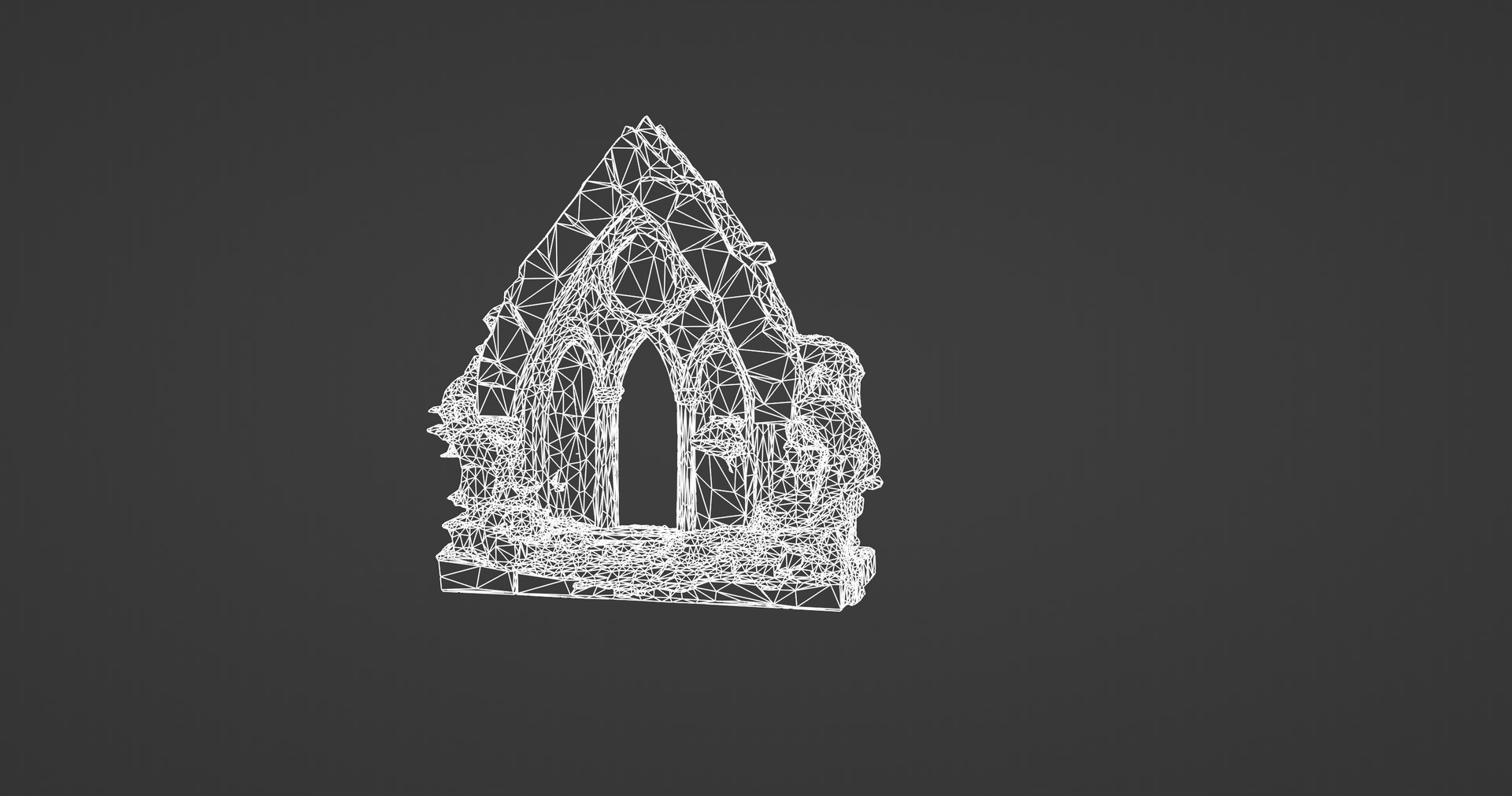 3D Ruined Gothic Cathedral Window With Ivy Model - TurboSquid 2385782