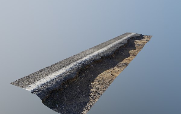 3D photoscanned edge asphalt road model - TurboSquid 1655489