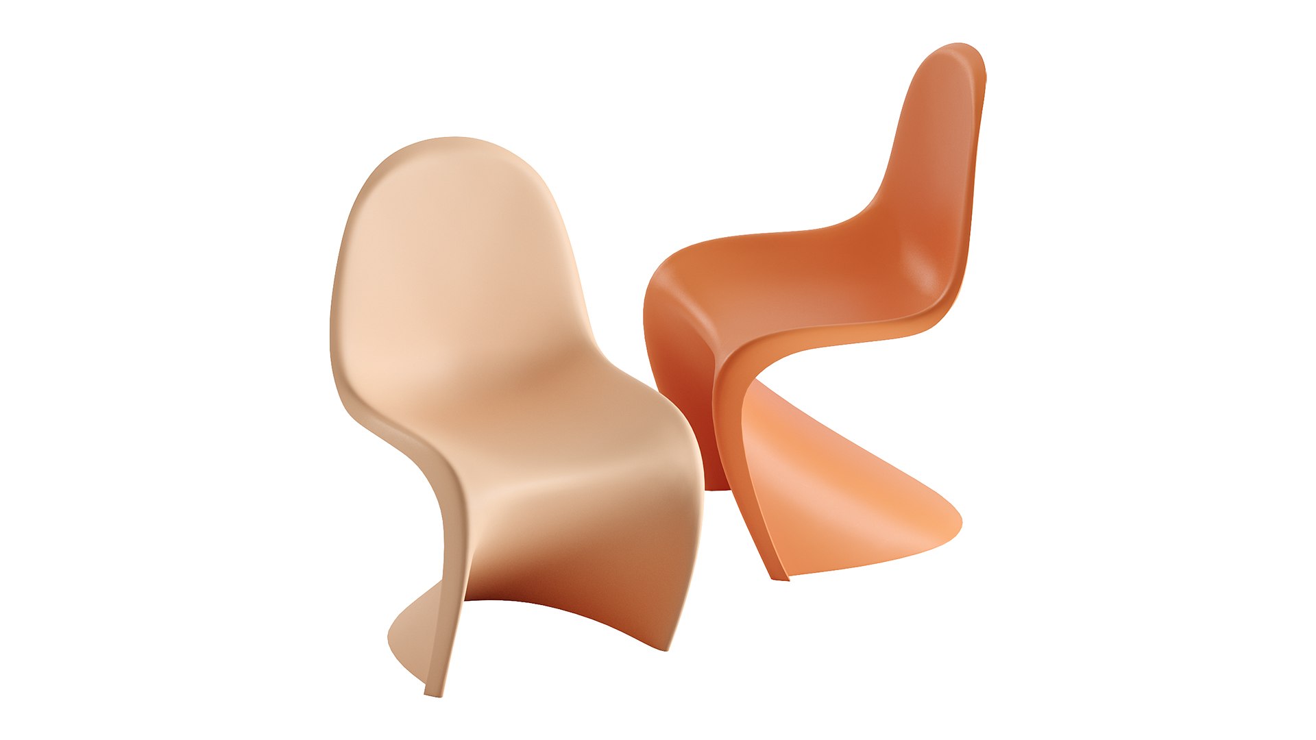 Panton Chair color Peach Fuzz by Vitra 3D model - TurboSquid 2172223