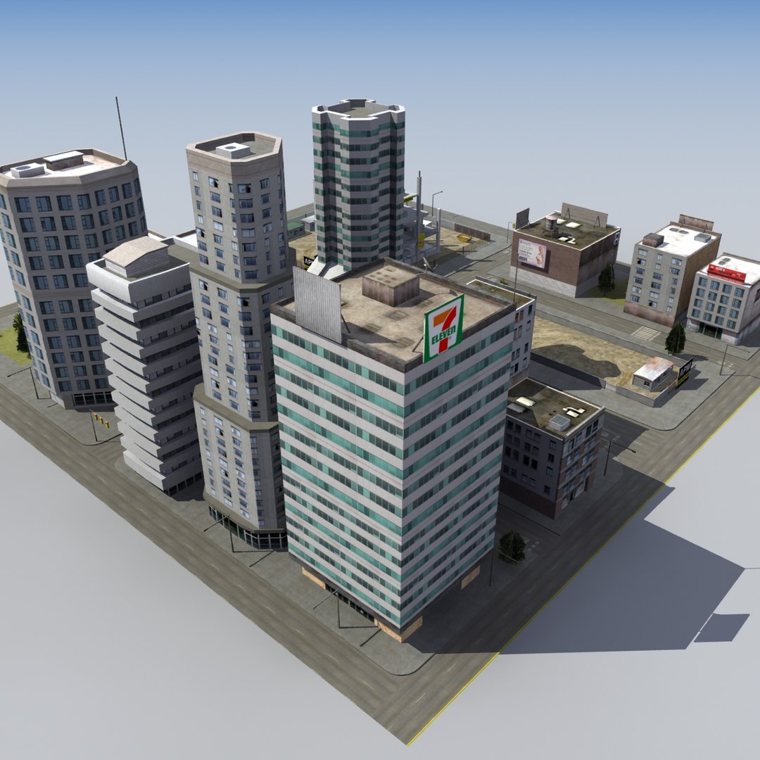 3d Construction Site City Block Model