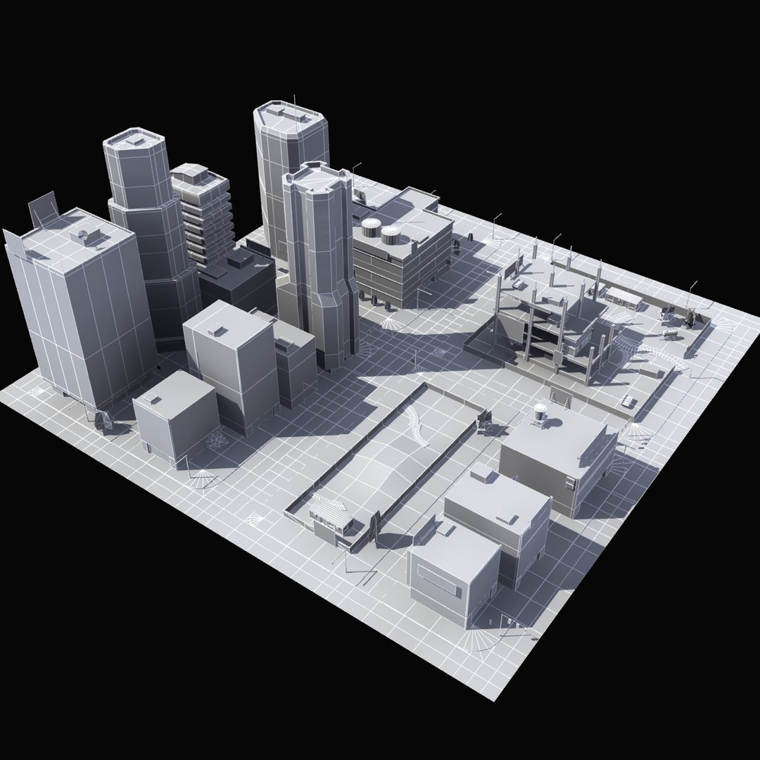 3d Construction Site City Block Model