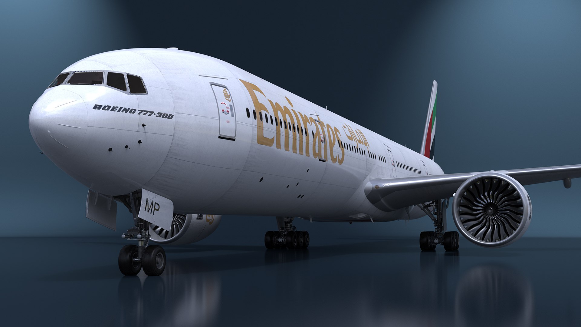 3D Boeing 777 Emirates Airlines Rigged For Maya Model - TurboSquid 2399809