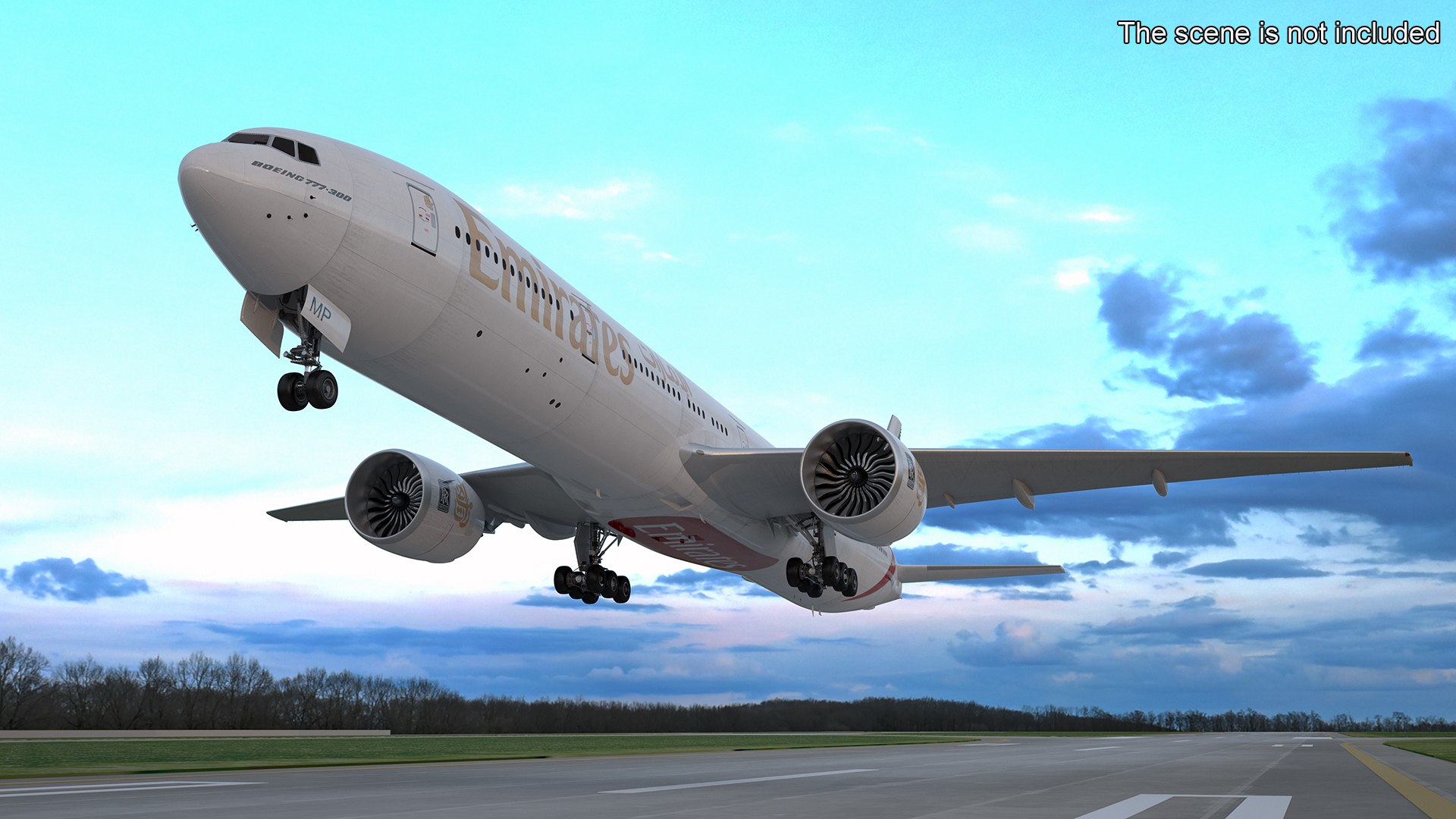 3D Boeing 777 Emirates Airlines Rigged For Maya Model - TurboSquid 2399809