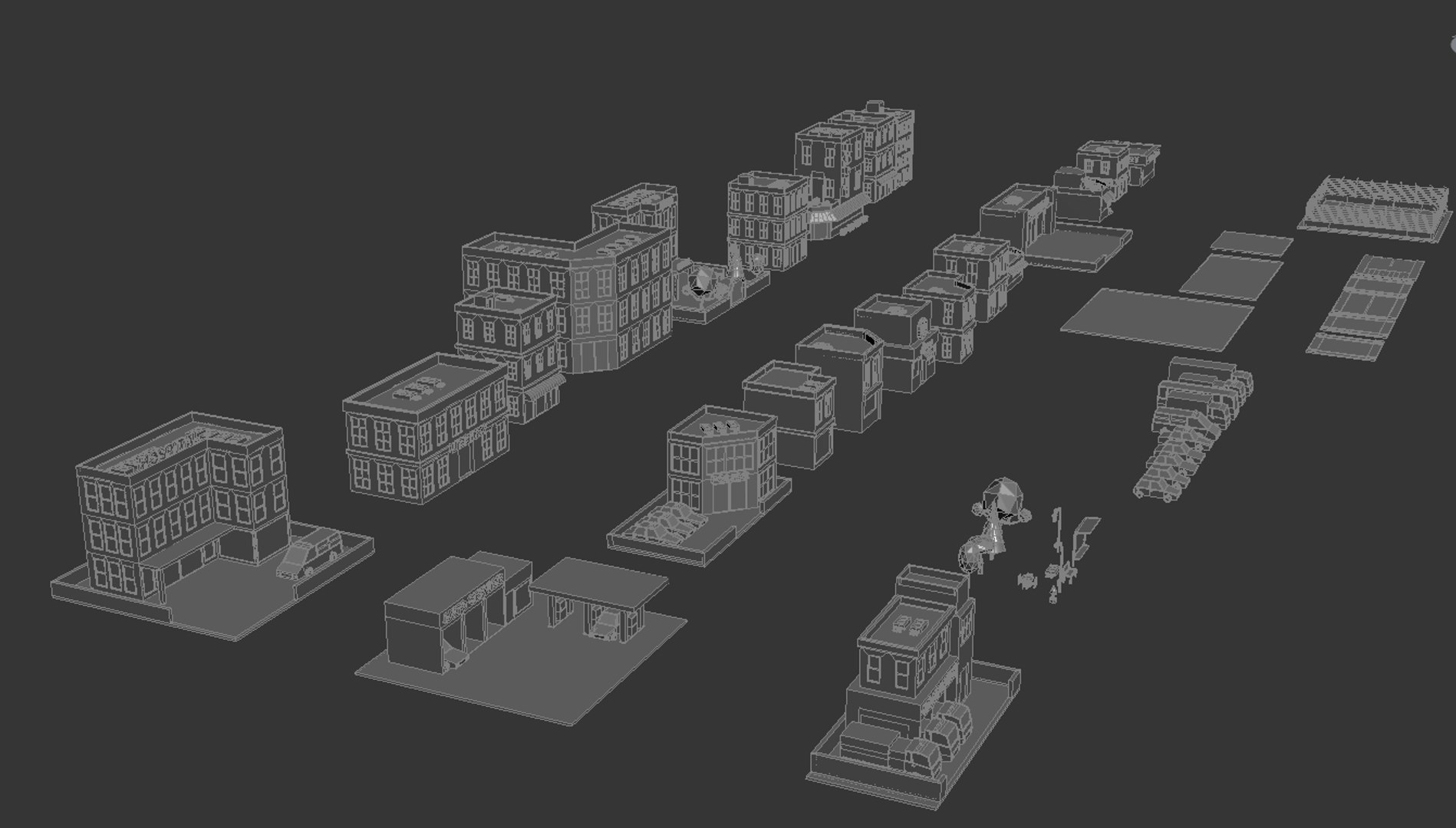 Low Poly City Pack model - TurboSquid 1731939