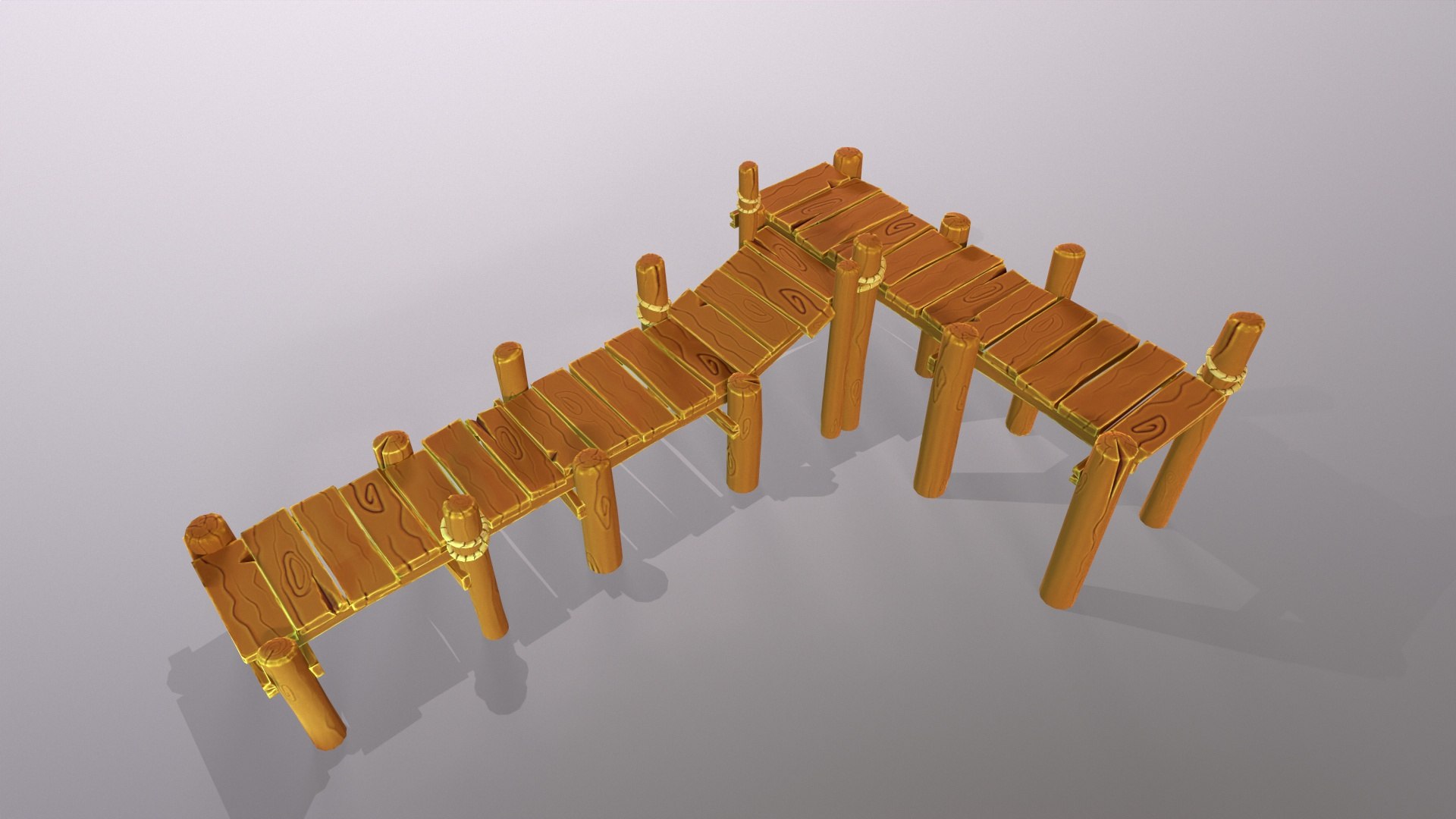 3D Model Stylized Lowpoly Fishing Wooden Pier In Handpainted Cartoon ...