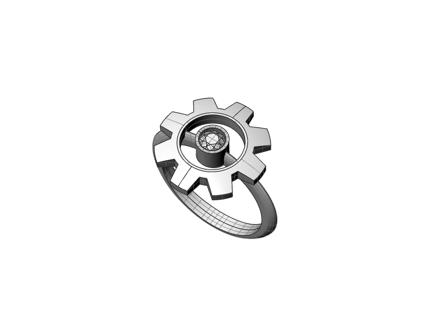3D Model Clockkwork Ring With Gem For CNC Or 3D - TurboSquid 2017900