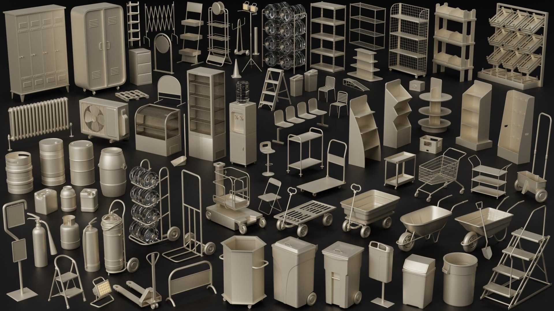 3D 80 City Asset Kitbash Low-poly 3D Model Model - TurboSquid 1966602