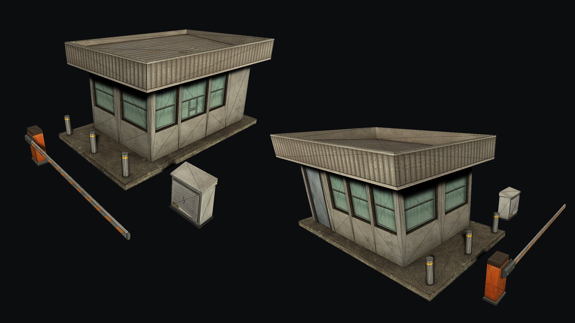 3D Security Booth Low-poly Game Ready 3D Model Model - TurboSquid 1722572