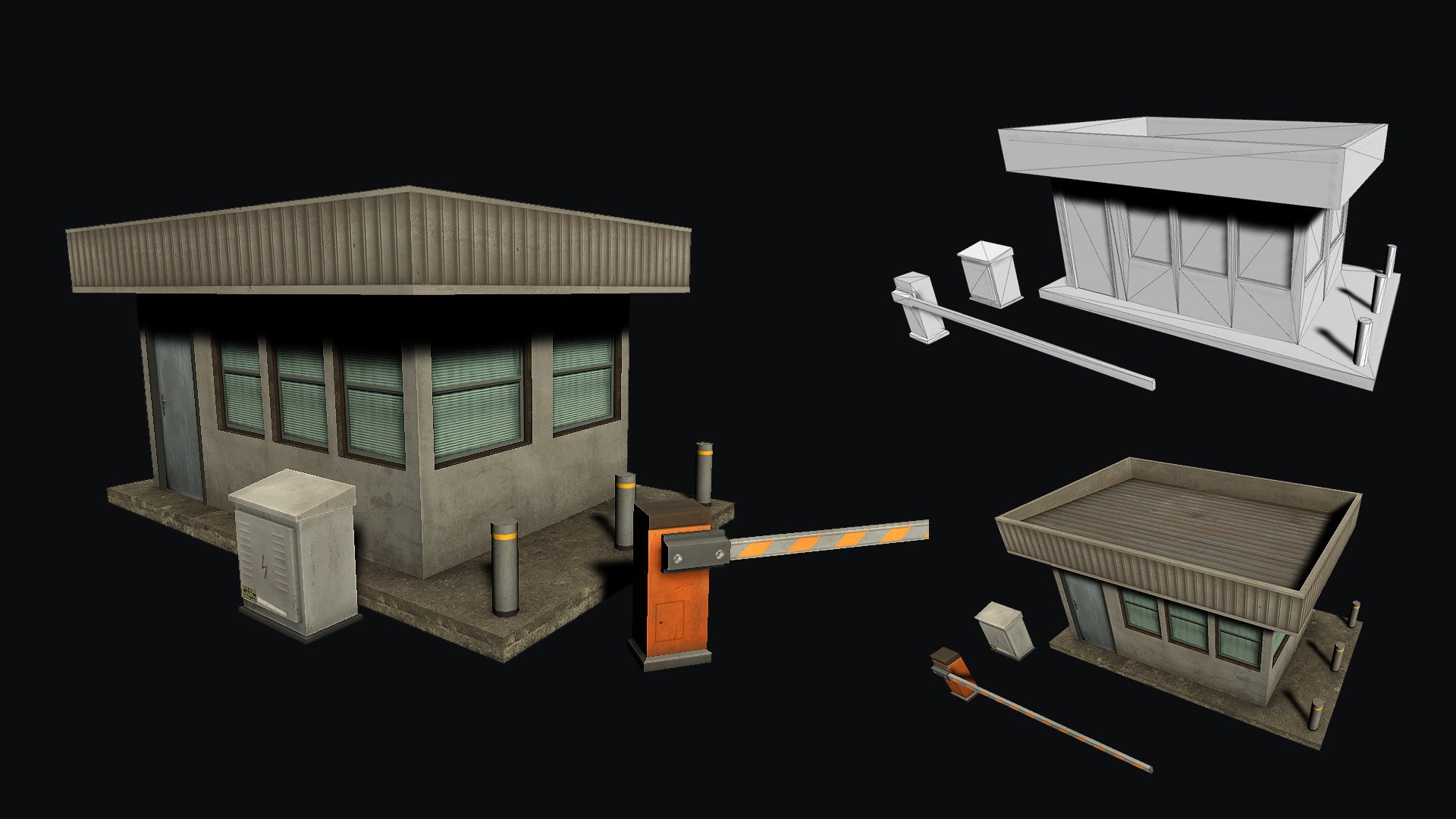 3D Security Booth Low-poly Game Ready 3D Model Model - TurboSquid 1722572