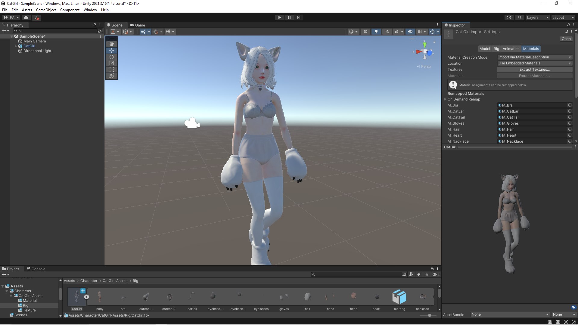 Cat Girl Cosplay - UE5 - Unity - Blender - Animated - Realistic Female Character 3D Model ...