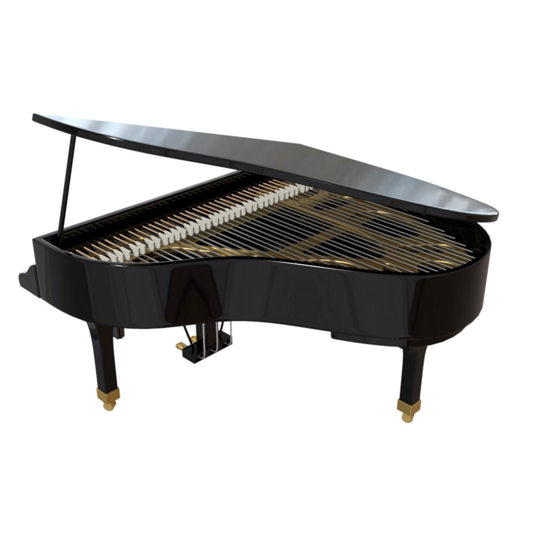 3d model of simple cartoon piano