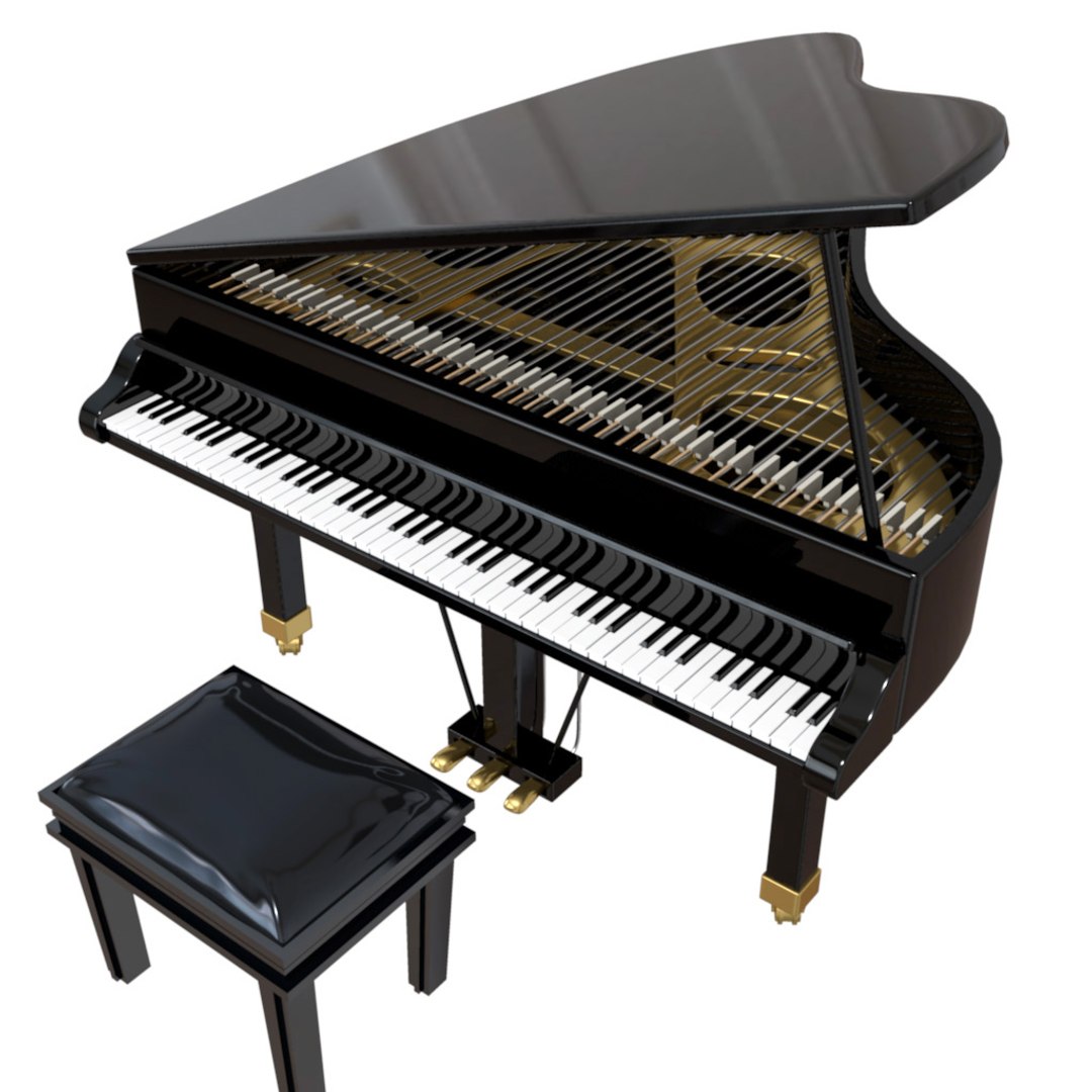 3d model of simple cartoon piano