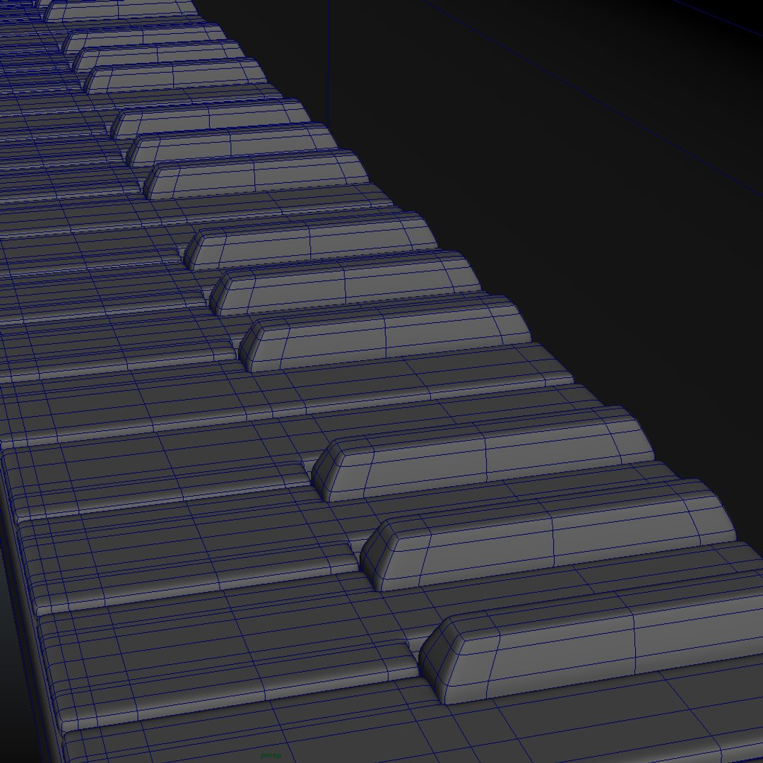 3d model of simple cartoon piano