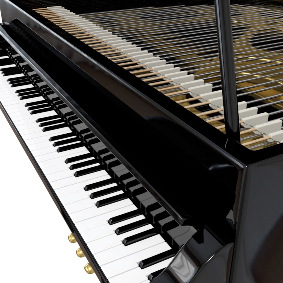 3d model of simple cartoon piano