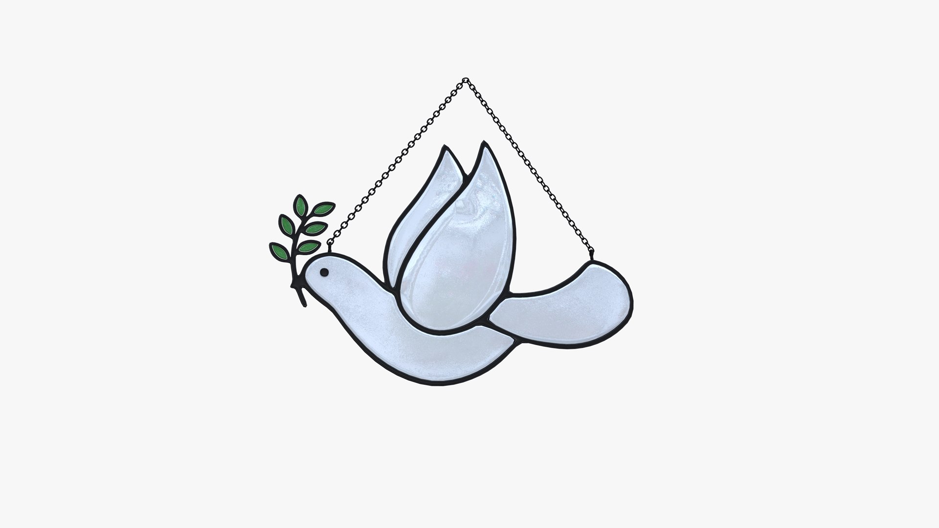 3D Model Dove And Dove Of Peace Suncatcher Stained Glass Set ...