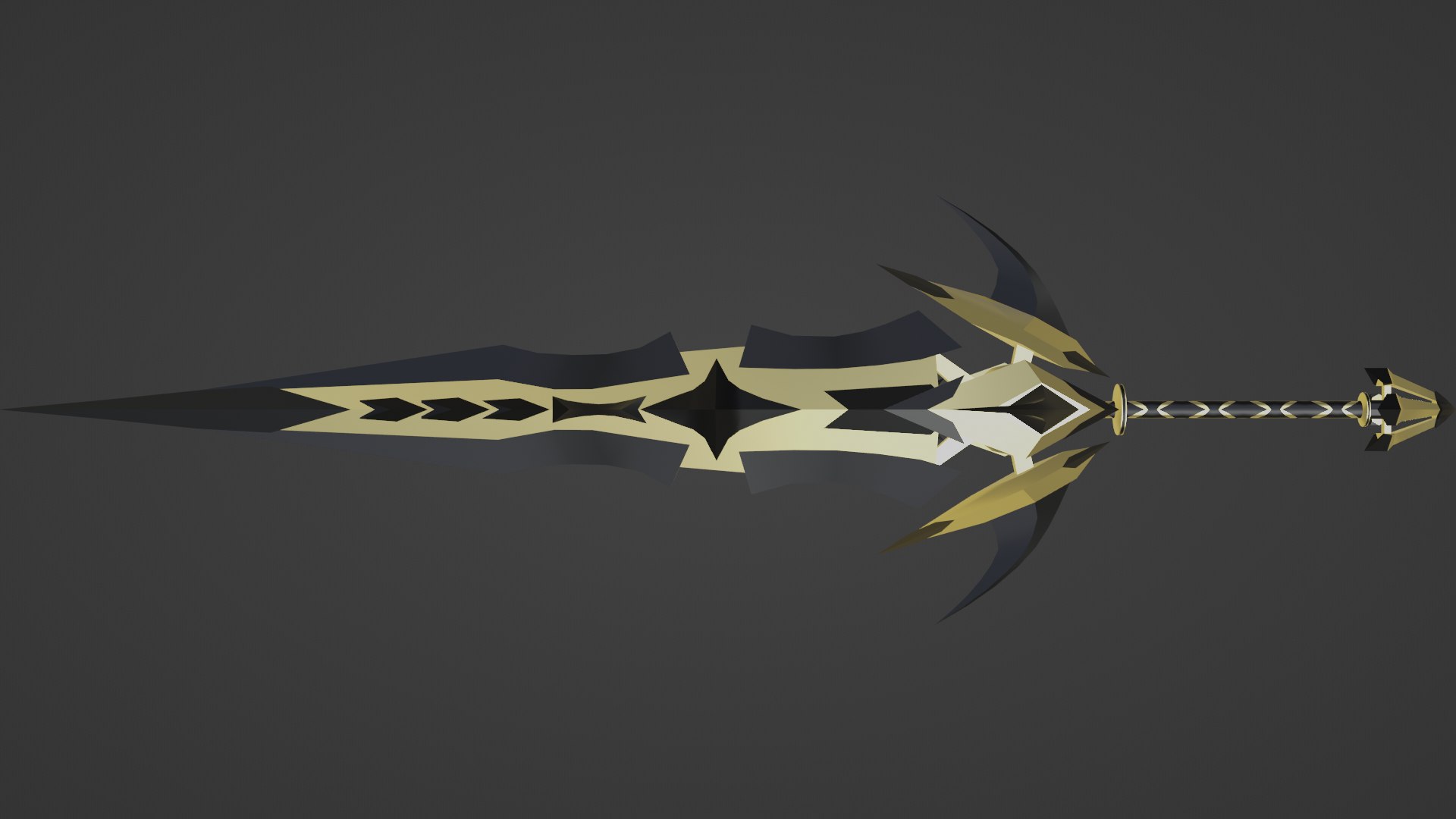 3D Fantasy Heavy Golden Sword Low-poly - TurboSquid 2020947