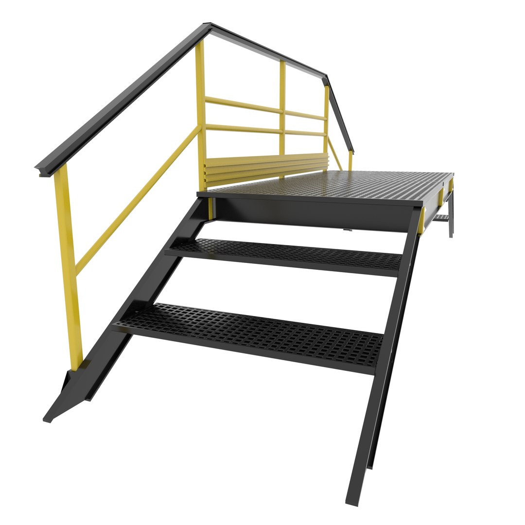 3D Industrial Step Over Stairs Platform Model - TurboSquid 2210744
