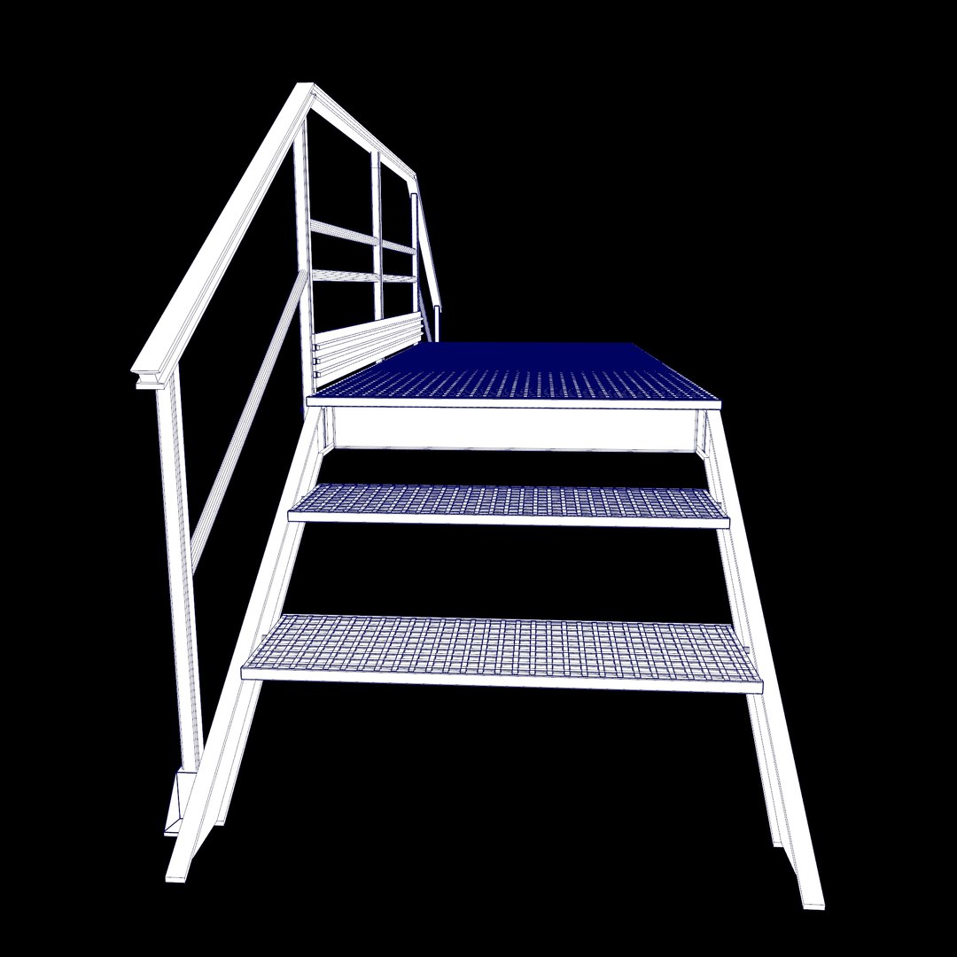3D Industrial Step Over Stairs Platform Model - TurboSquid 2210744