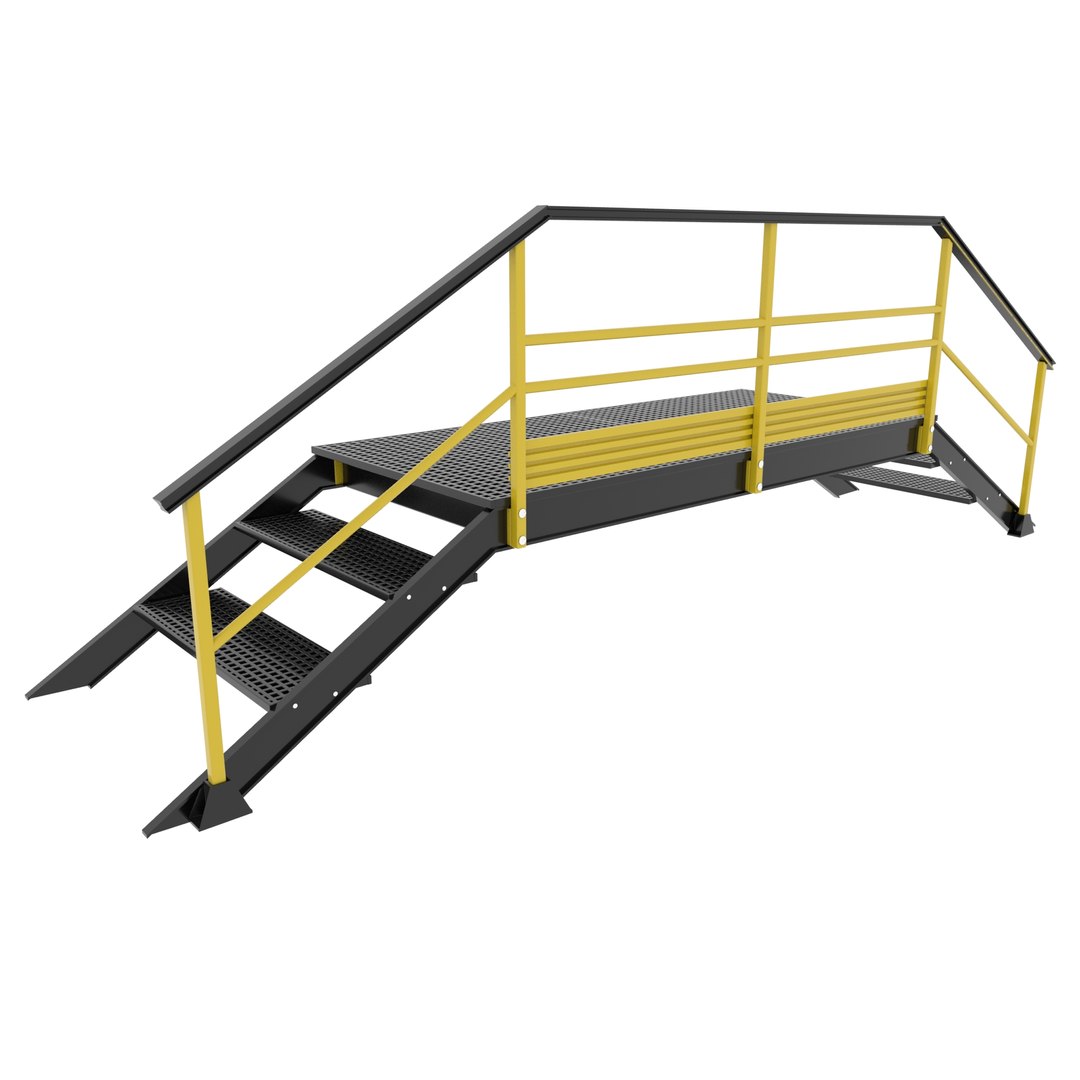3D Industrial Step Over Stairs Platform Model - TurboSquid 2210744