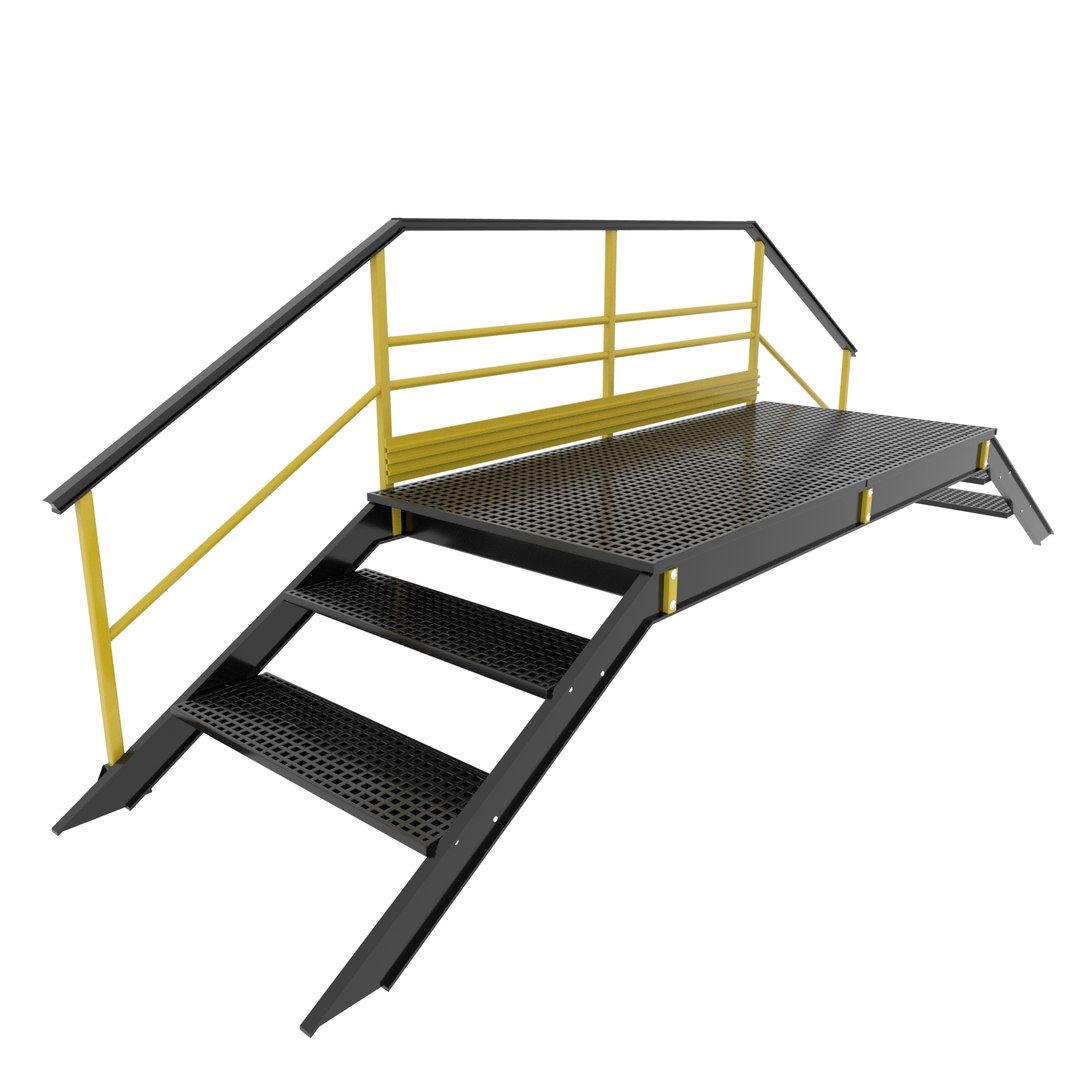 3D Industrial Step Over Stairs Platform Model - TurboSquid 2210744