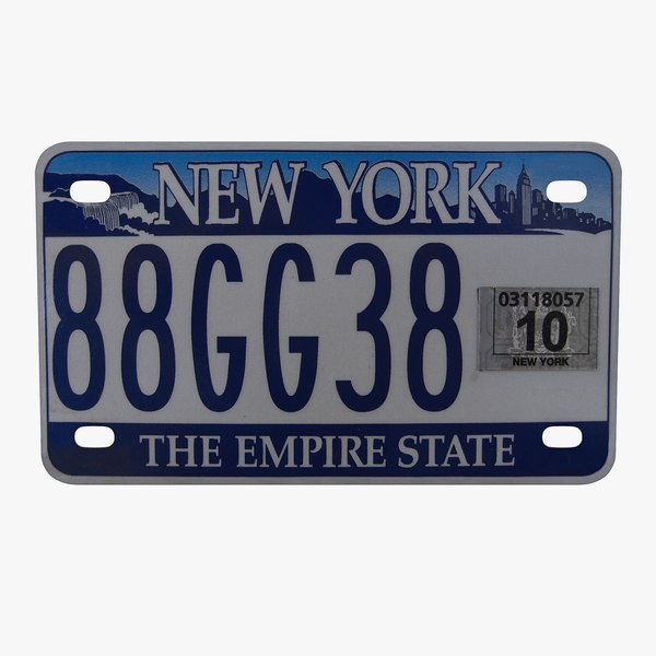 3d new york state license plate model