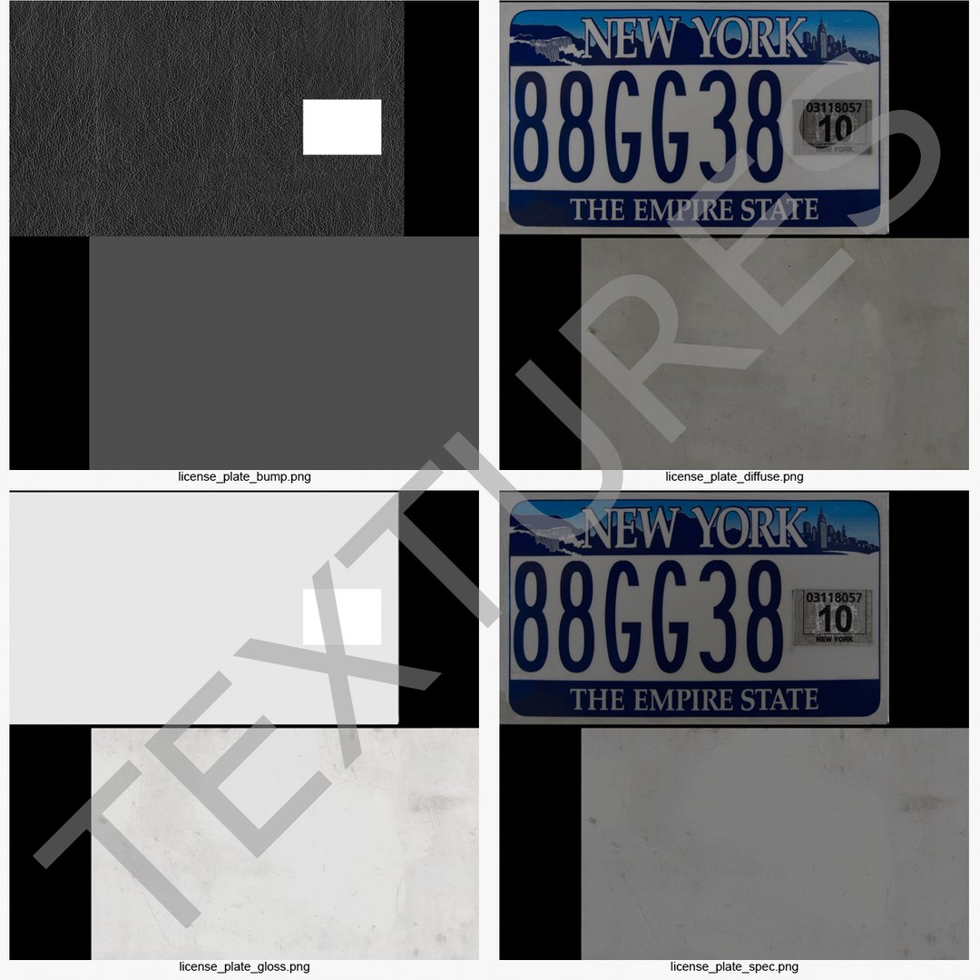 3d New York State License Plate Model