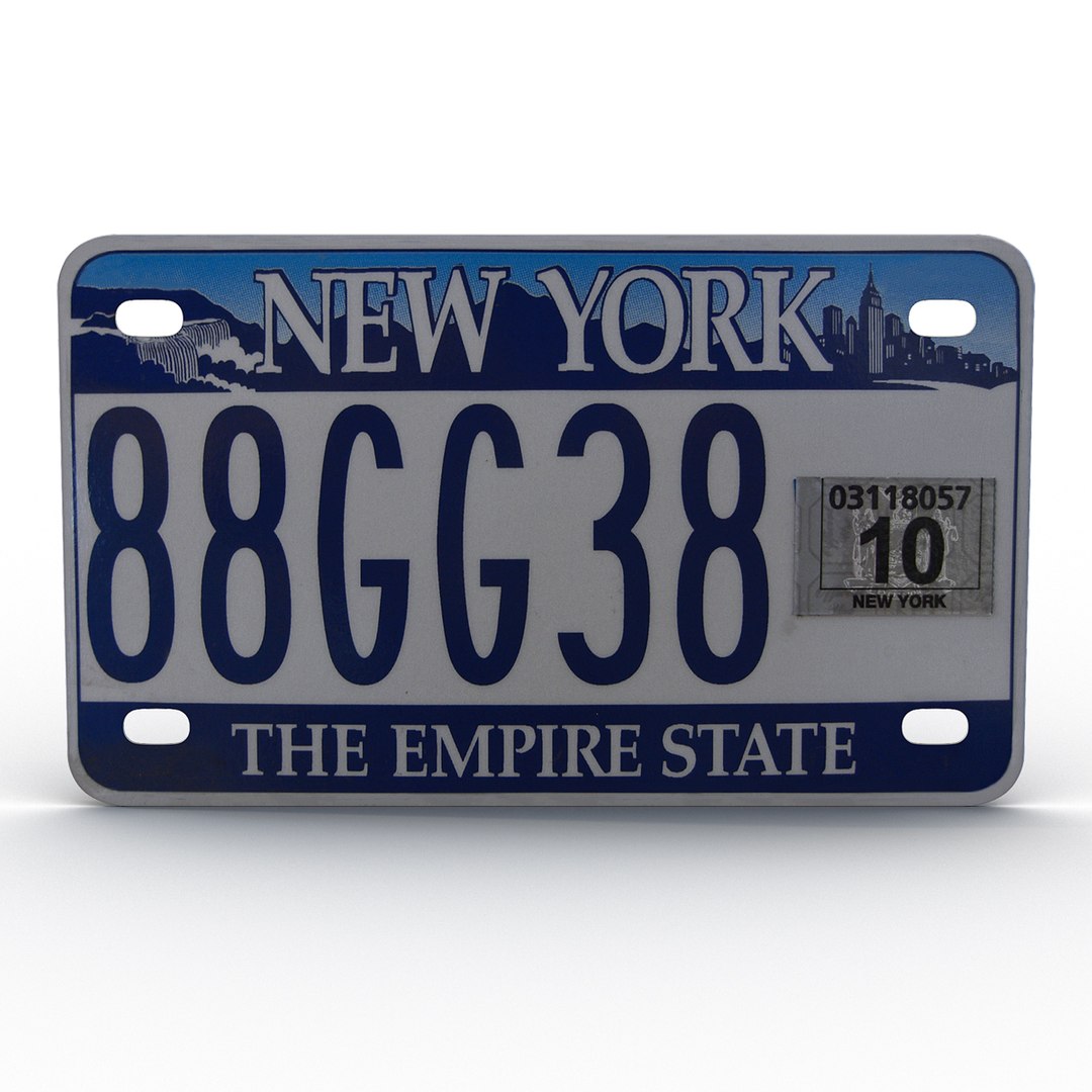 3d New York State License Plate Model
