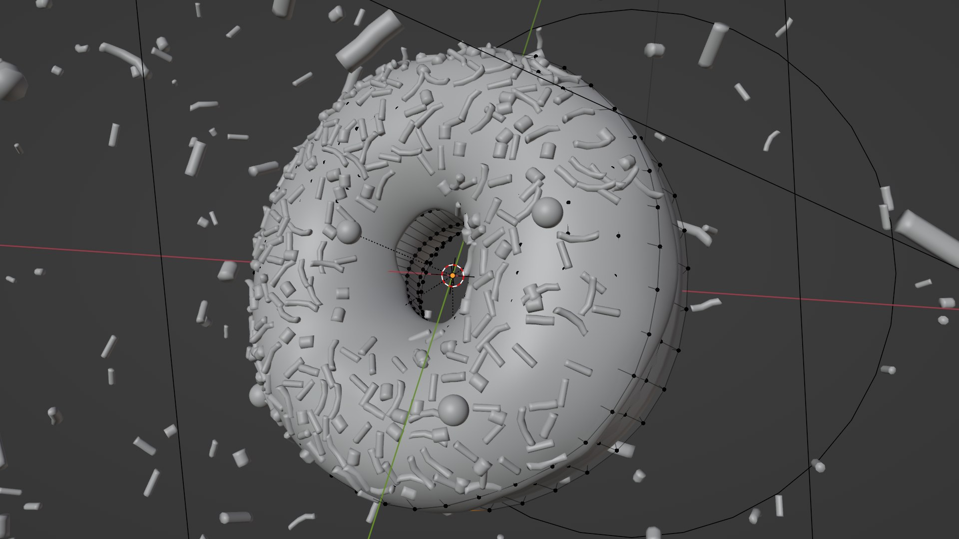 Doughnut Rotation Effect Floating Particle Background 3D Model ...